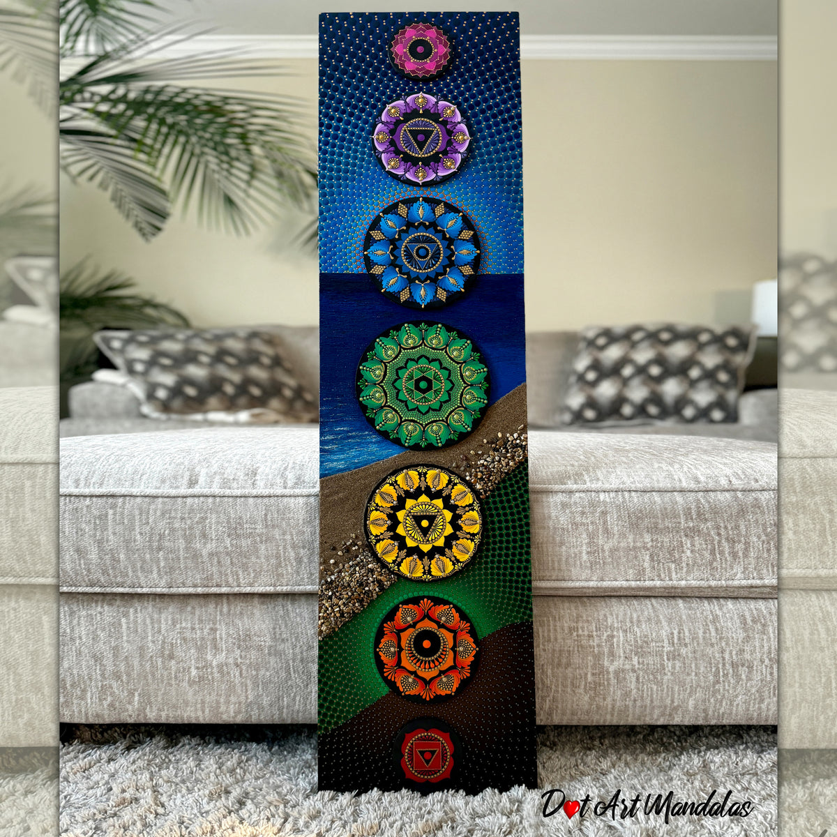 The Cosmic Flow Chakra Wall Decor | Dot Art Mandalas